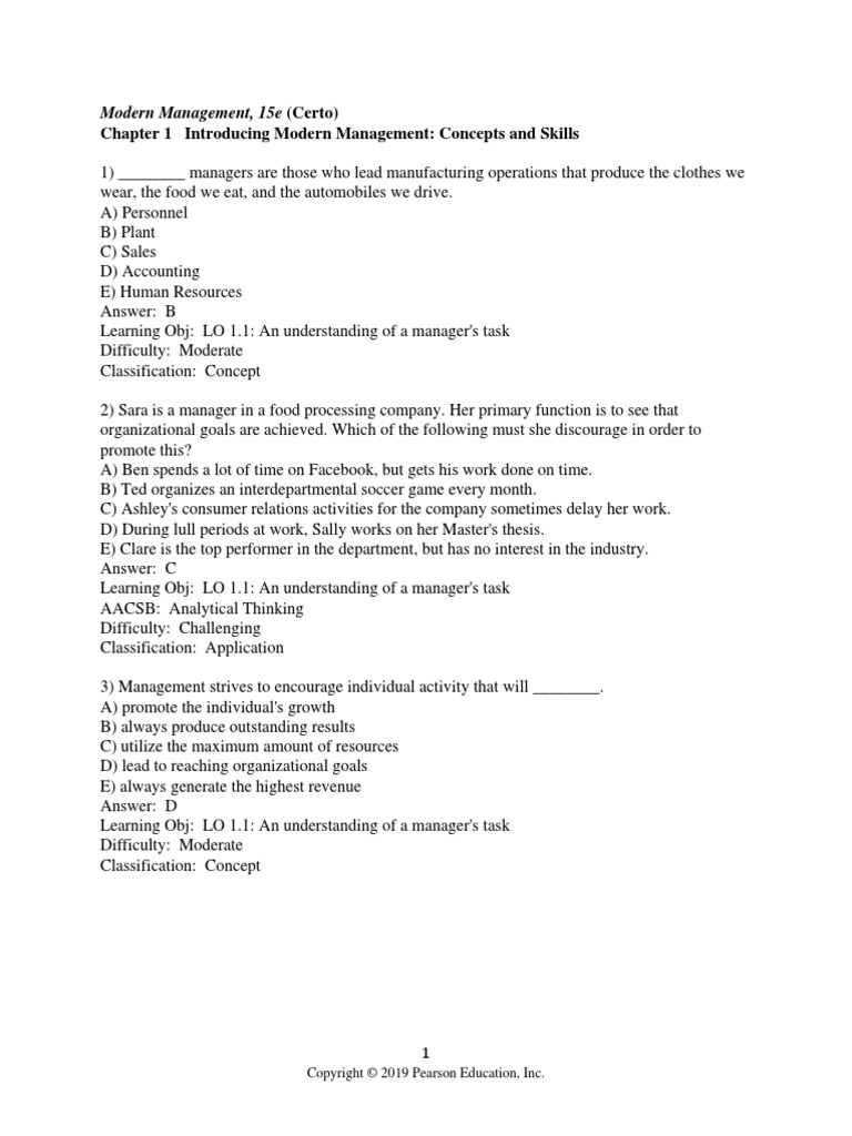 Chapter 1 Introducing Modern Management: Concepts and Skills | PDF ...