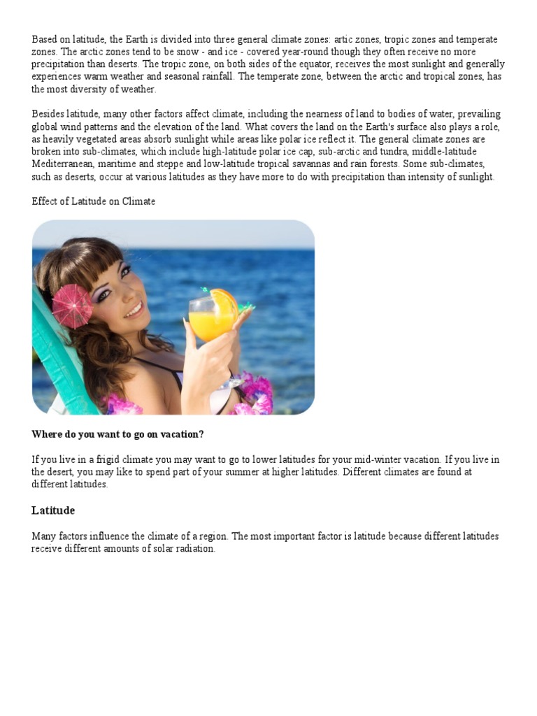 Latitude Affects Climate | PDF | Equator | Earth