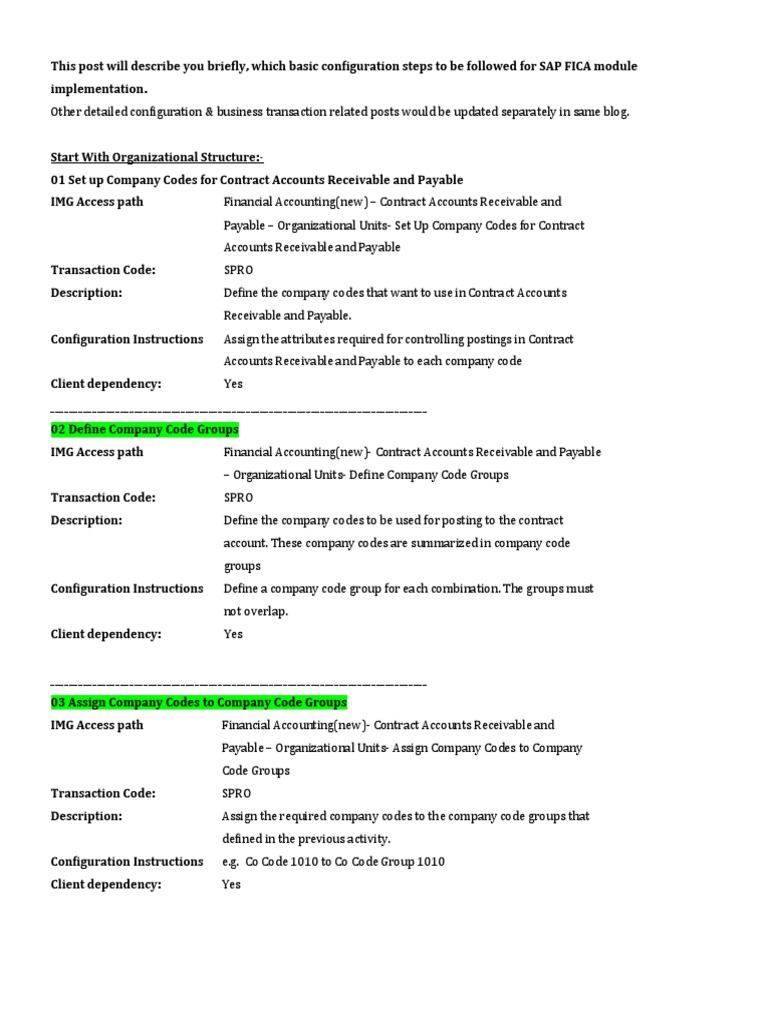 Vdocument - in Sap Fica Configuration | PDF | Clearing (Finance) | Payments