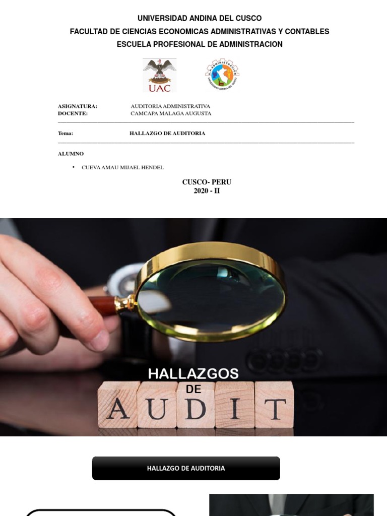 Hallazgo de Auditoria | PDF | Auditoría | Contralor