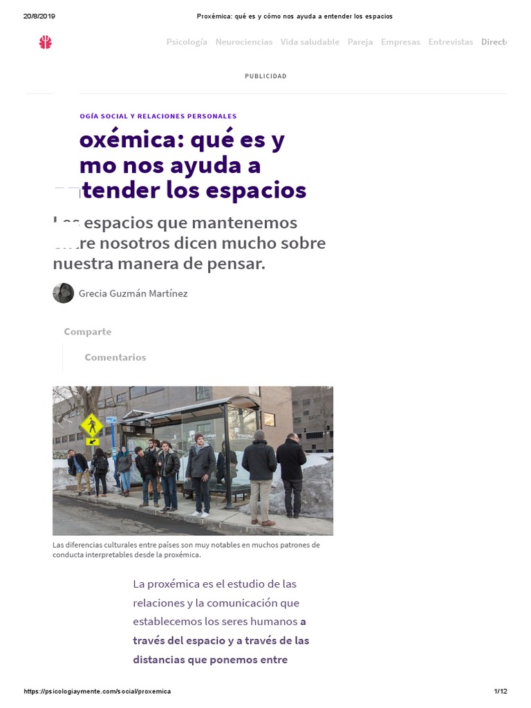 Proxémica - Qué Es y Cómo Nos Ayuda A Entender Los Espacios | PDF ...