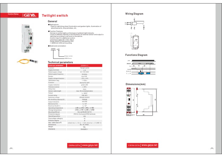 Twilight Switch: Wiring Diagram | PDF | Mains Electricity | Metrology