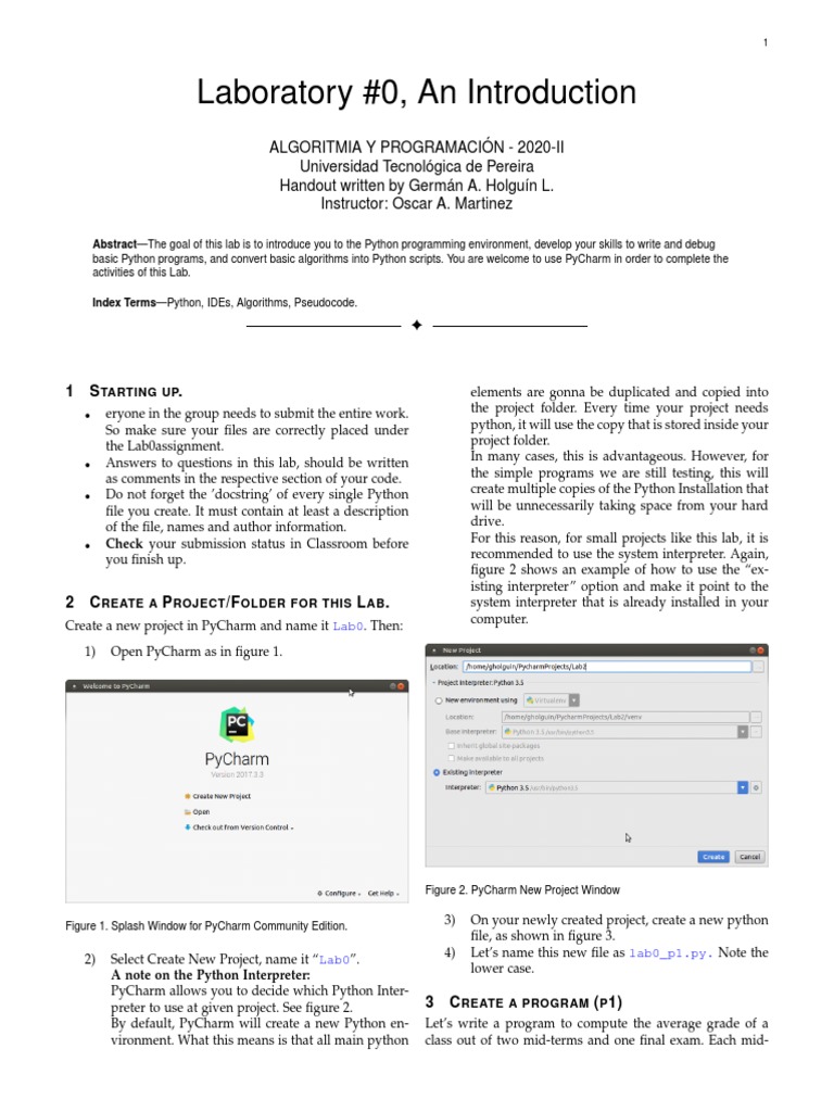 Laboratory #0, An Introduction | PDF | Algorithms | Python (Programming Language)