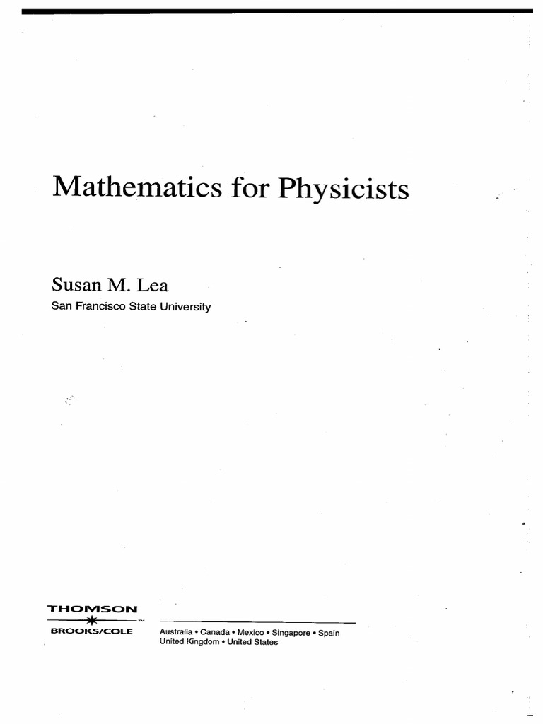 SusanLea Mathematics For Physicists | PDF