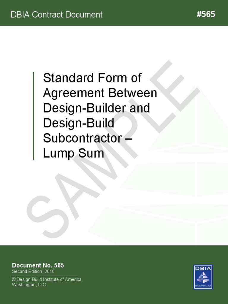 Standard Form of Agreement Between Design-Builder and Design-Build ...