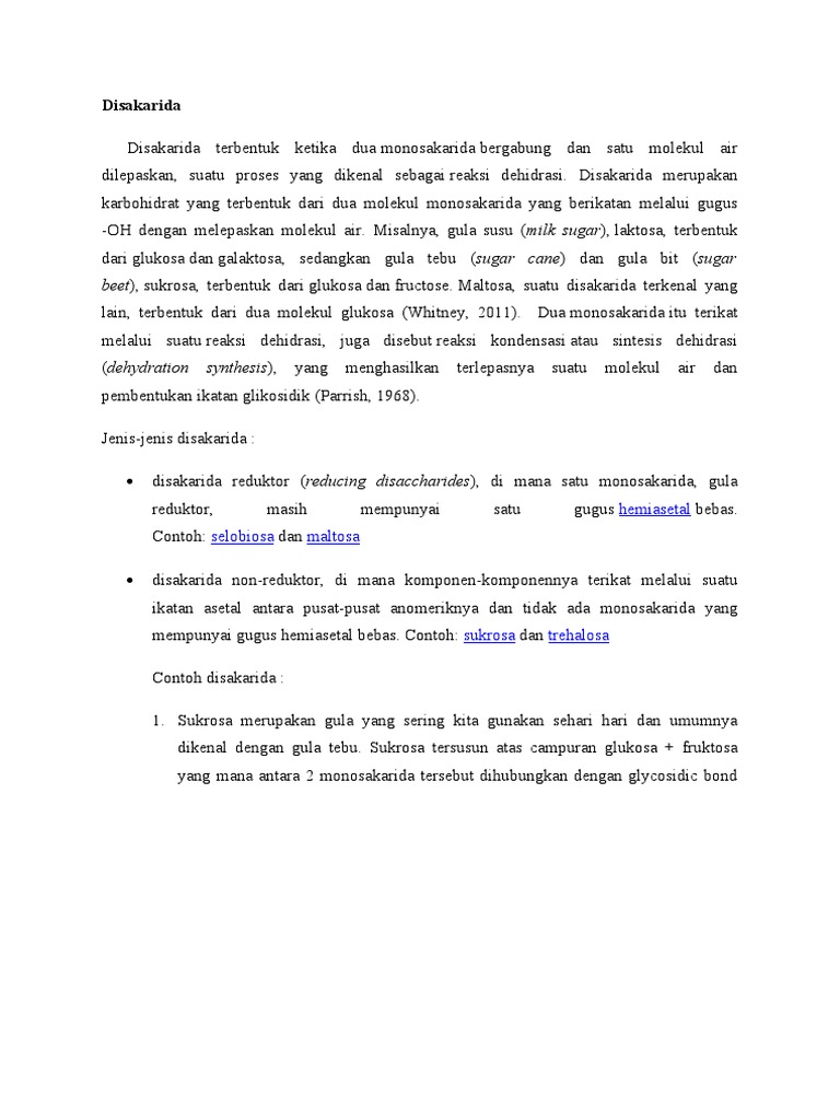 Disakarida Dan Oligosakarida | PDF