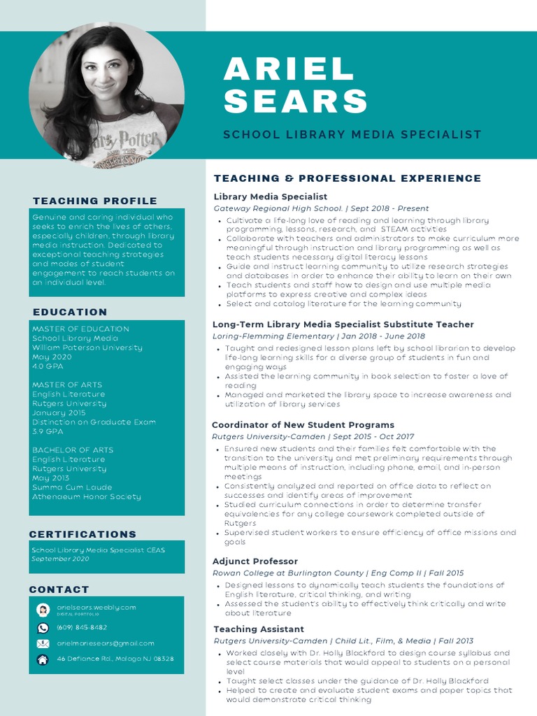 Ariel Resume 2021 Update | PDF | School Library | Libraries