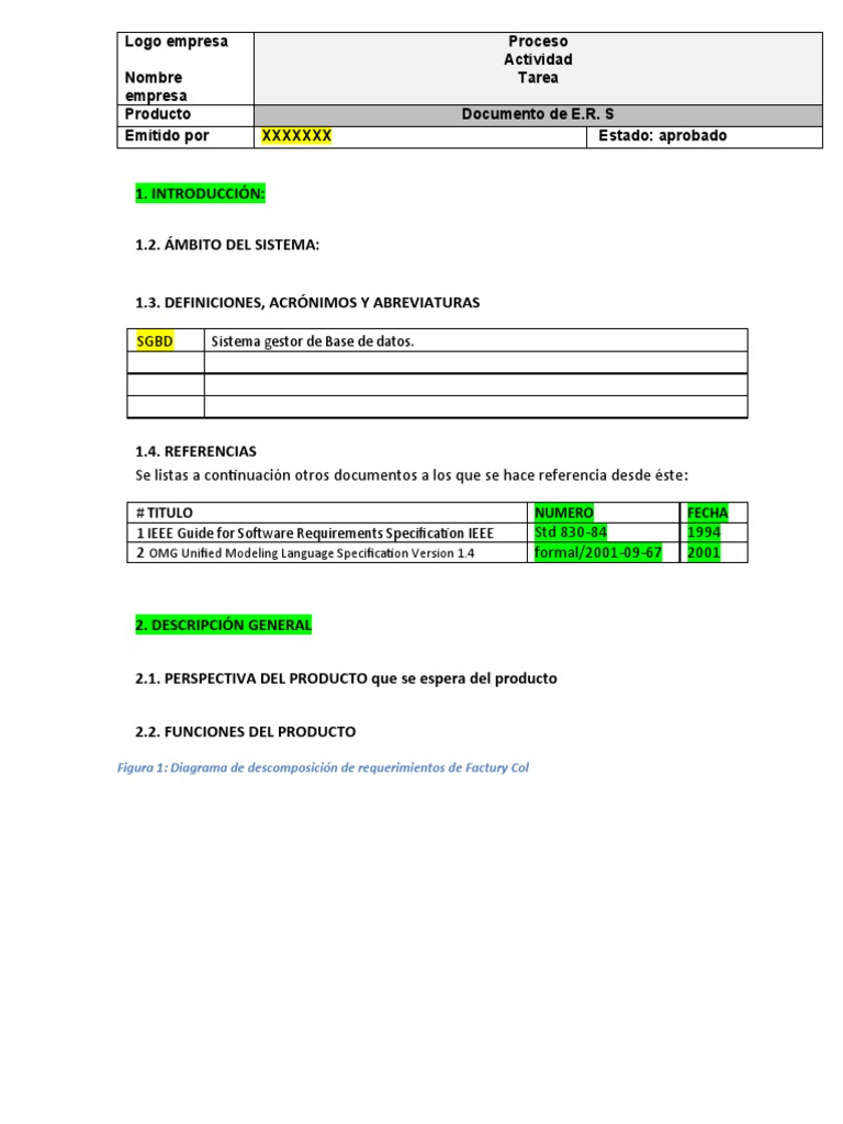 Plantilla E.R.S-1 | PDF | Bases de datos | Software