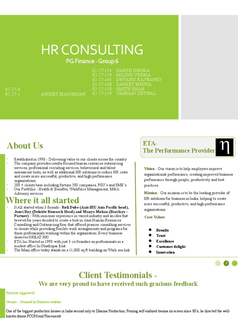 HR Consulting Solutions Overview | PDF | Employment | Consultant