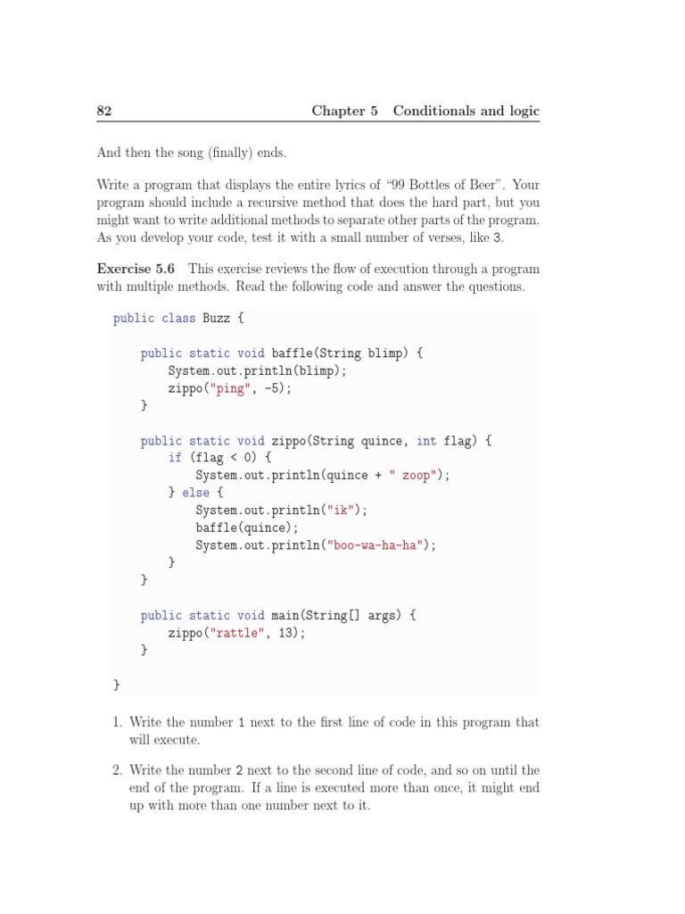 82 Conditionals and Logic: Public Class Public Static Void | PDF ...