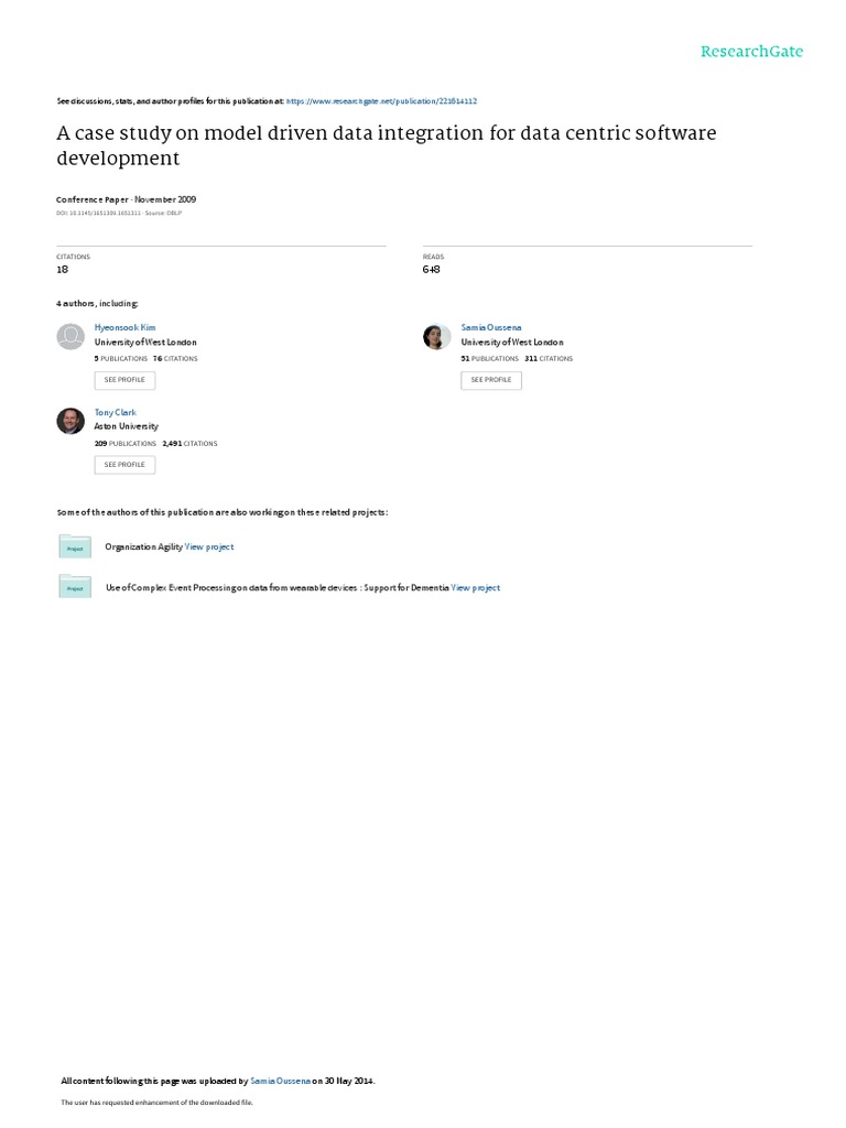 A Case Study On Model Driven Data Integration For Data Centric Software Development | PDF ...