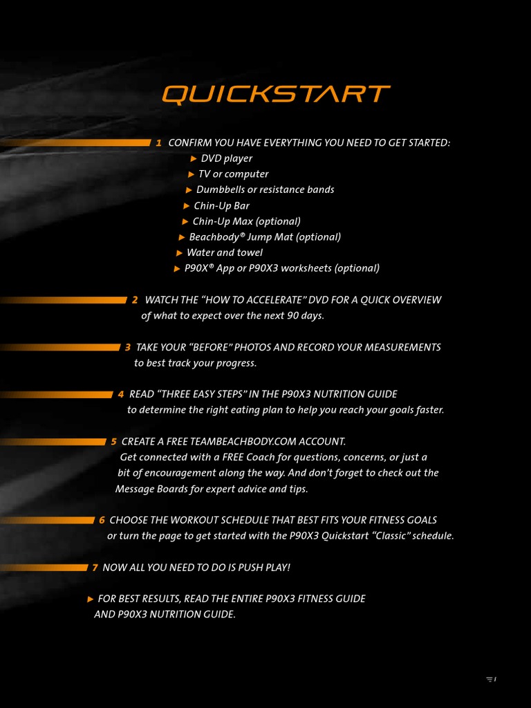 P90X3 QuickStart QuickStartGuide Kpcpn7 | PDF | Graphic Design | Printing