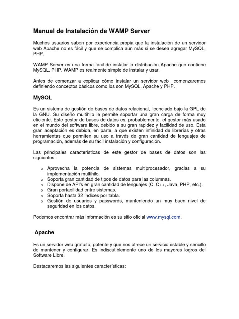 WAMP | PDF | Php | Mi sql