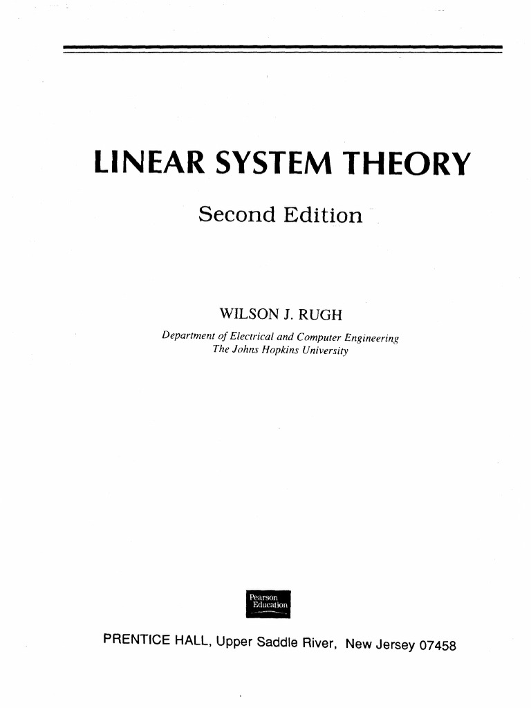 Linear System Theory: Second Edition | PDF | Stability Theory | Theoretical Physics
