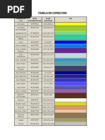 Tabela de Códigos de Cores RGB | PDF | Modelo de cores RGB | Cor
