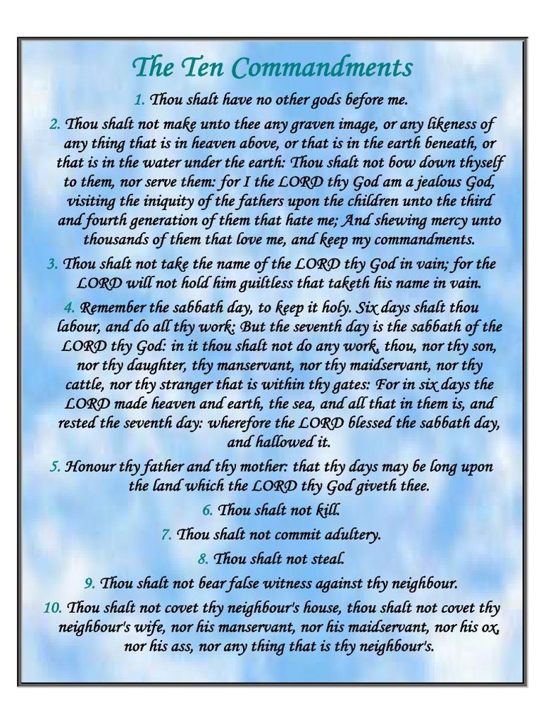 The Ten Commandments Blue | PDF