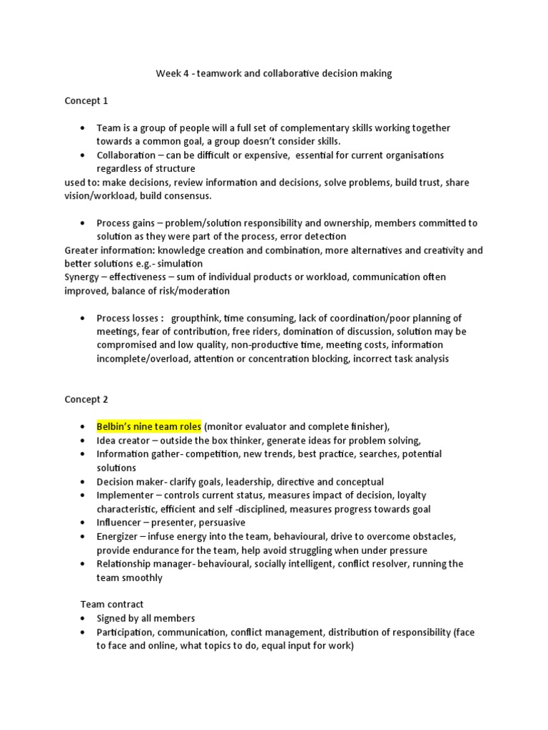 Week 4 and 5 Decision Making Lecture Notes | PDF | Decision Support ...