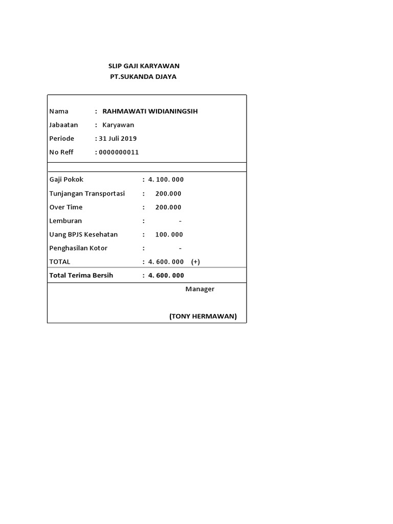 Slip Gaji Cv. | PDF