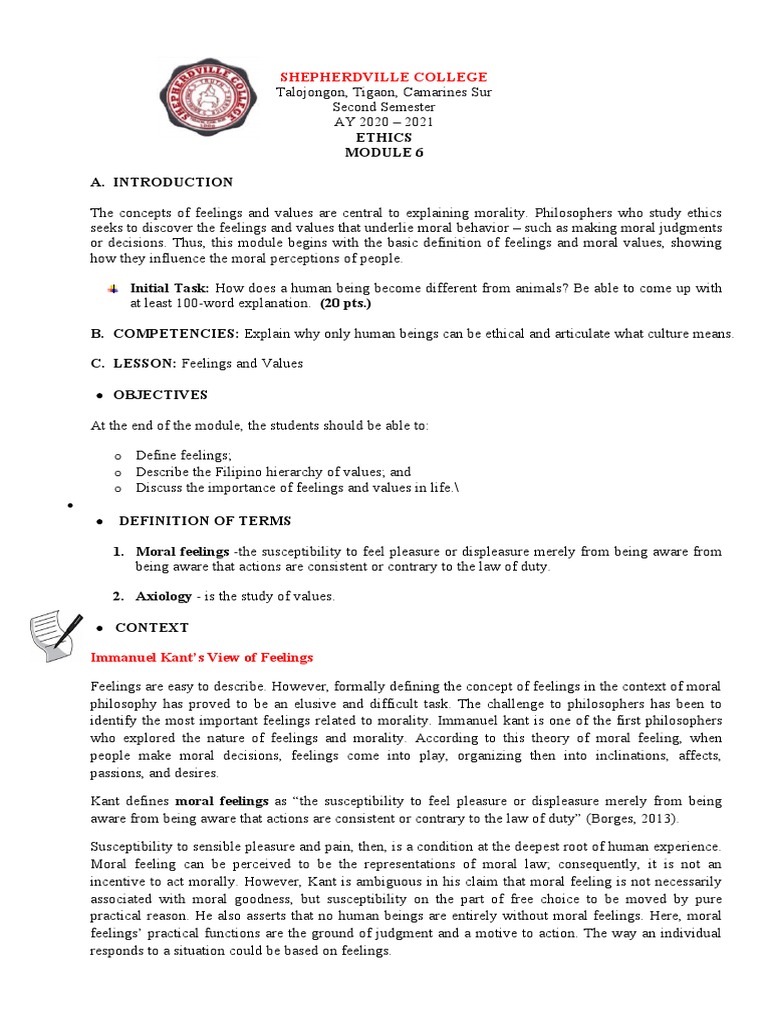 MODULE 6 Ethics | PDF | Value (Ethics) | Morality