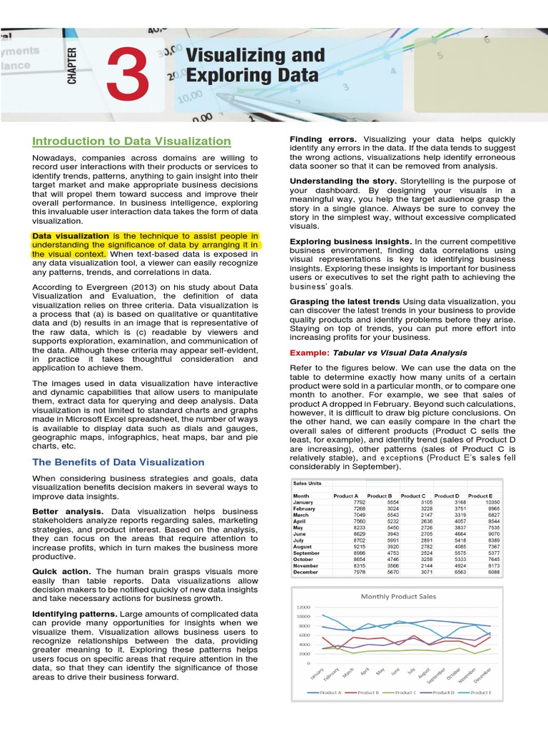 Written Report - Chapter 3 - Visualizing Data | PDF | Infographics | Chart