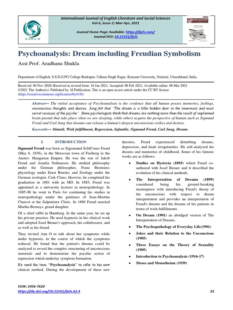 4IJELS 101202153 Psychoanalysis | PDF | Dream | Sigmund Freud
