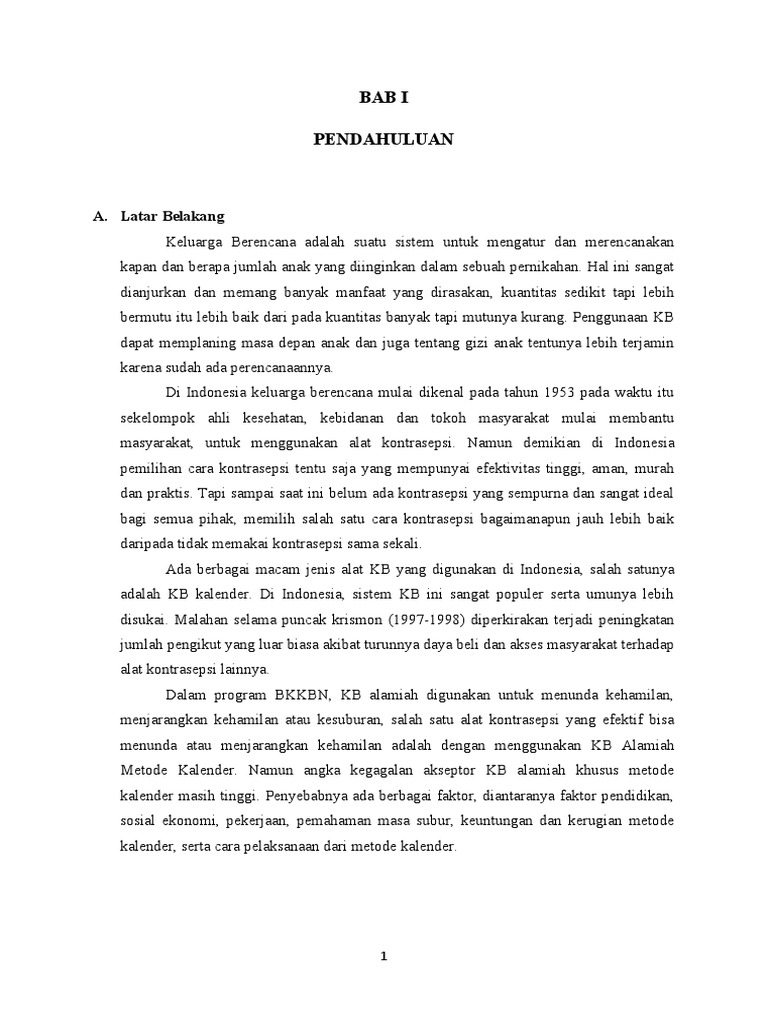 KB Makalah KB Kalender Bab 1-3 | PDF | Kesehatan Holistik