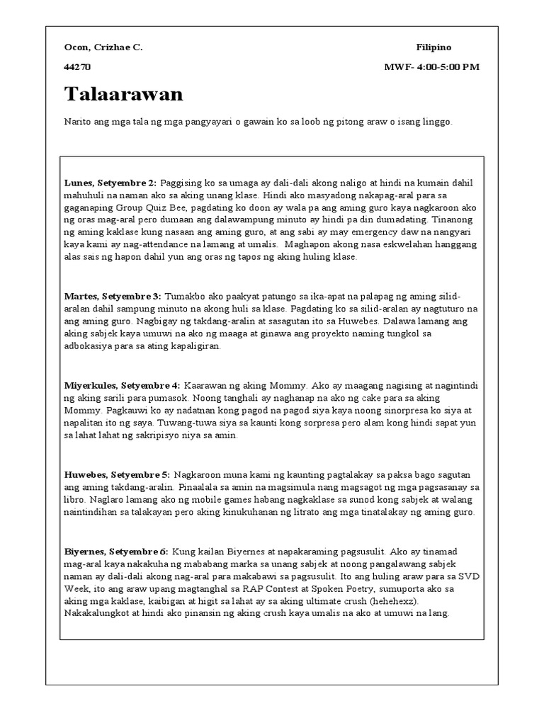 Talaarawan FILIPINO | PDF