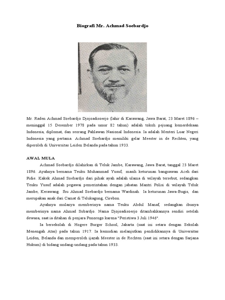 Biografi Ahmad Subarjo Pdf