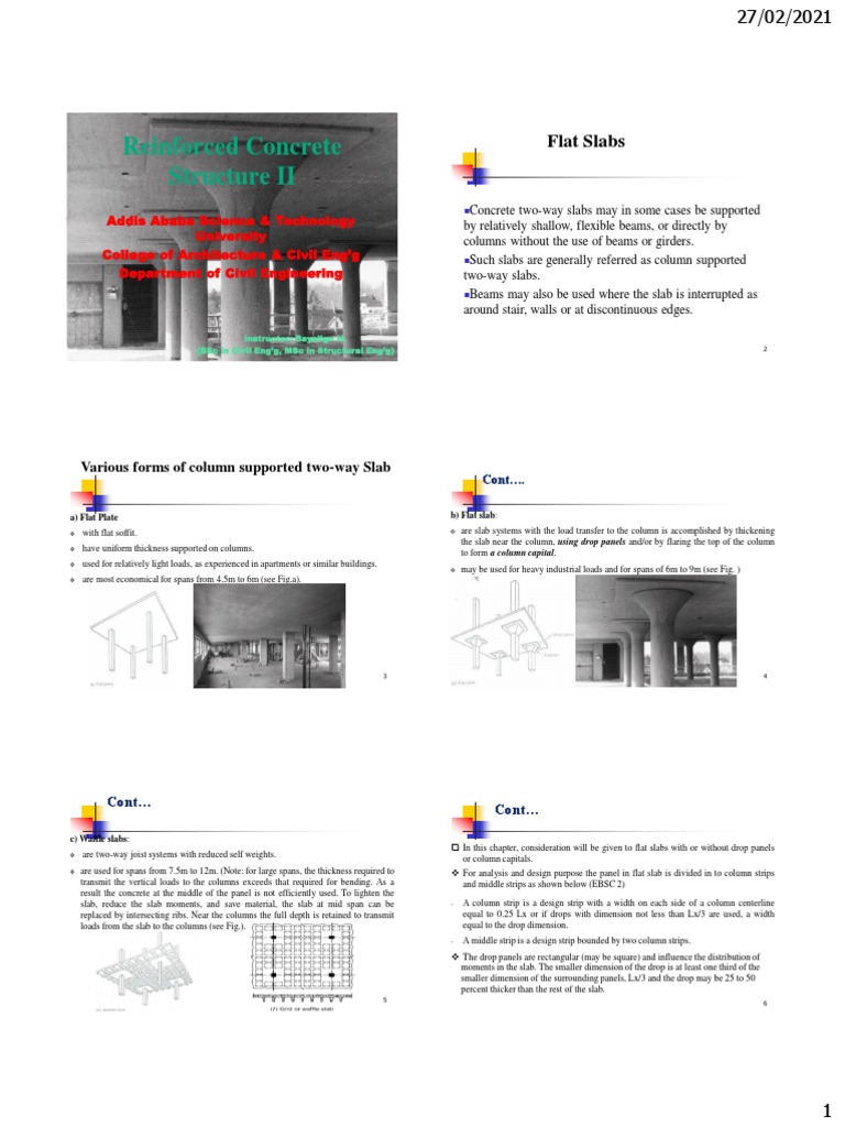 Reinforced Concrete Structure II: Flat Slabs | PDF | Beam (Structure) | Column