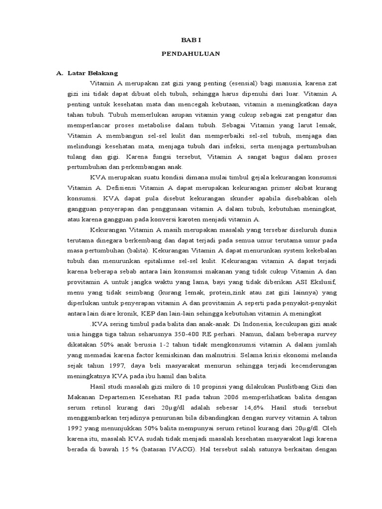 Pedoman Pemberian Kapsul Vitamin A Pada Balita Dan Ibu Nifas Pdf