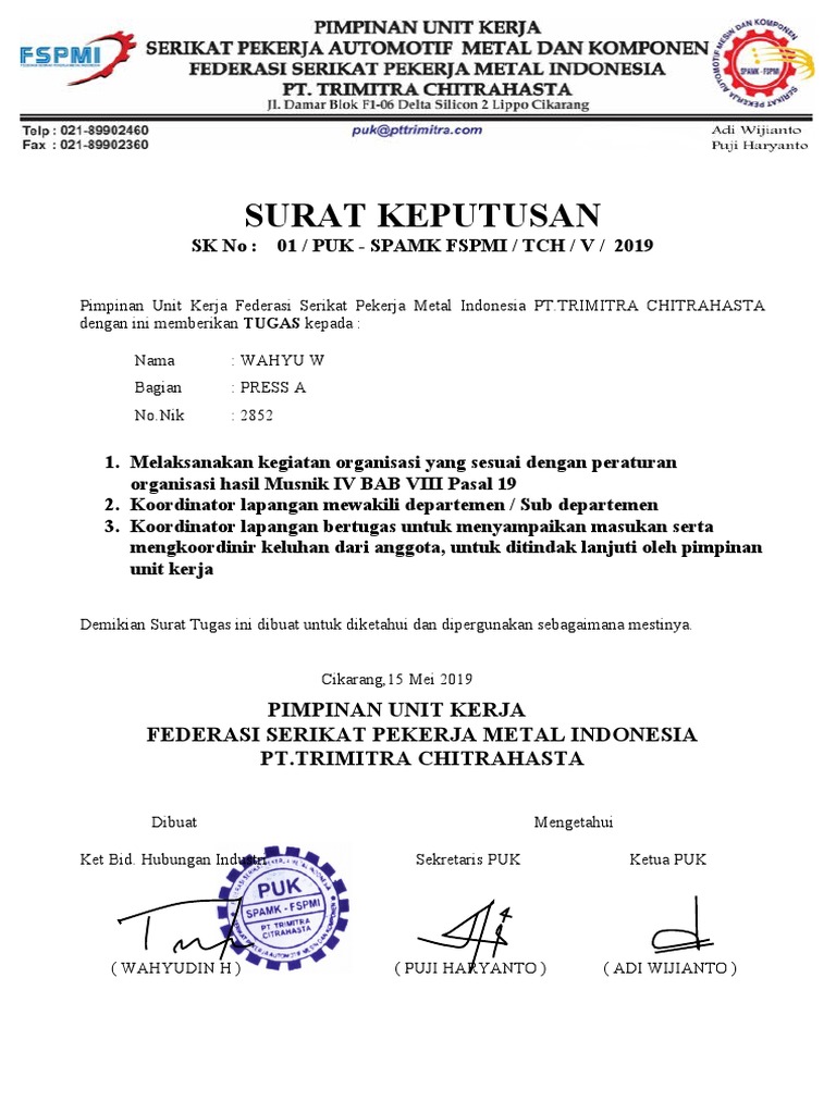 SK Korlap | PDF