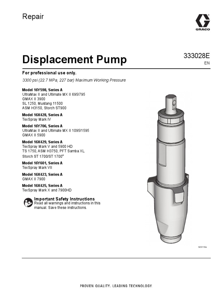 Graco Mark V Pump | PDF | Piston | Cylinder (Engine)