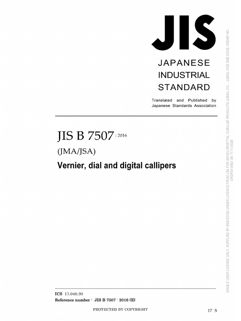 Jis B 7507 - 2016 | PDF
