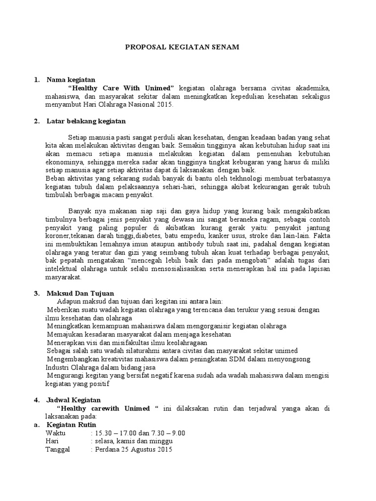 Proposal Kegiatan Senam | PDF