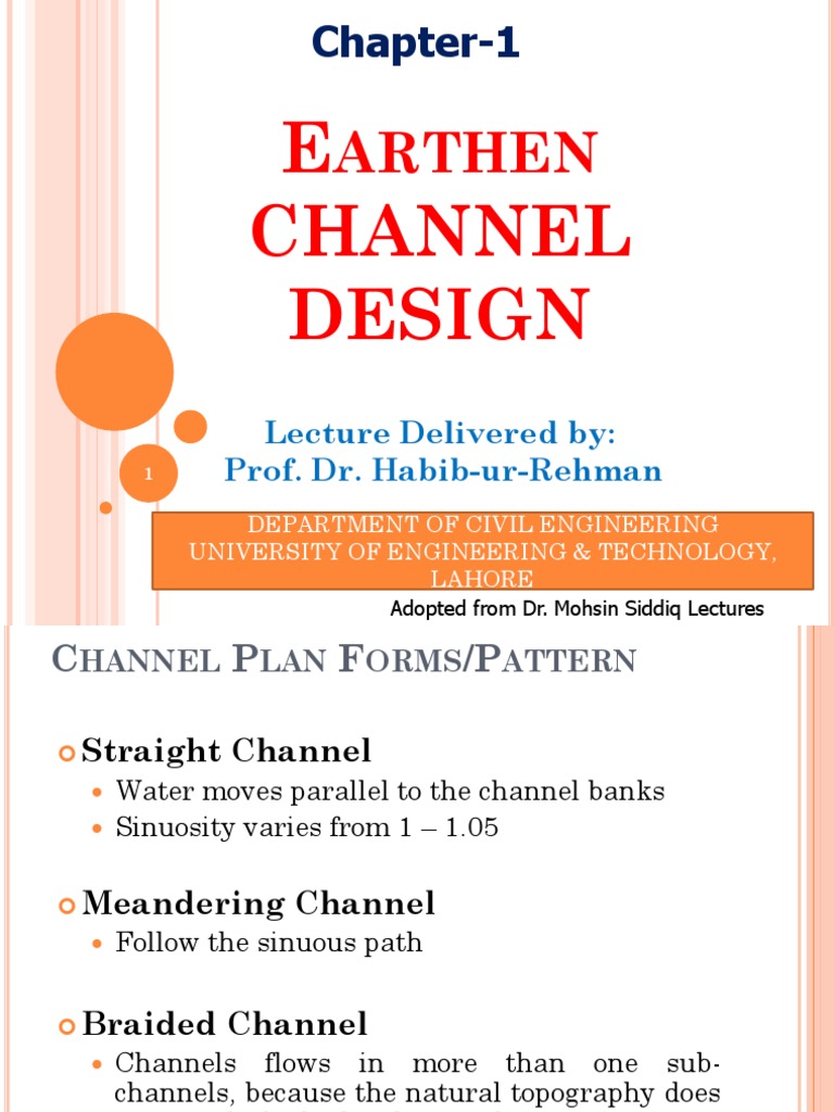 Earthen Channel Design - Habib | PDF | River | Hydrology