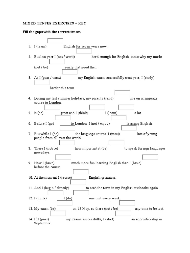 Mixed Tenses Exercises | PDF | English Language | Linguistics