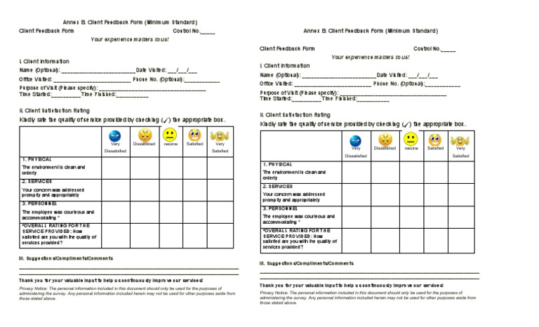 Client Feedback Form Template | PDF | Business