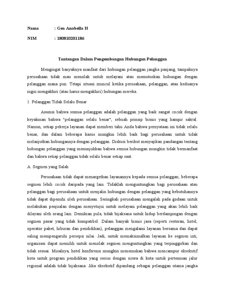 166-170 - Gea (Tantangan Dalam Pengembangan Hubungan Pelanggan) | PDF
