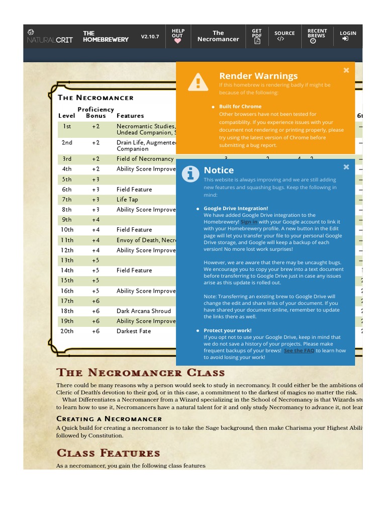 The Necromancer - The Homebrewery | Download Free PDF | Necromancy | Role Playing Games