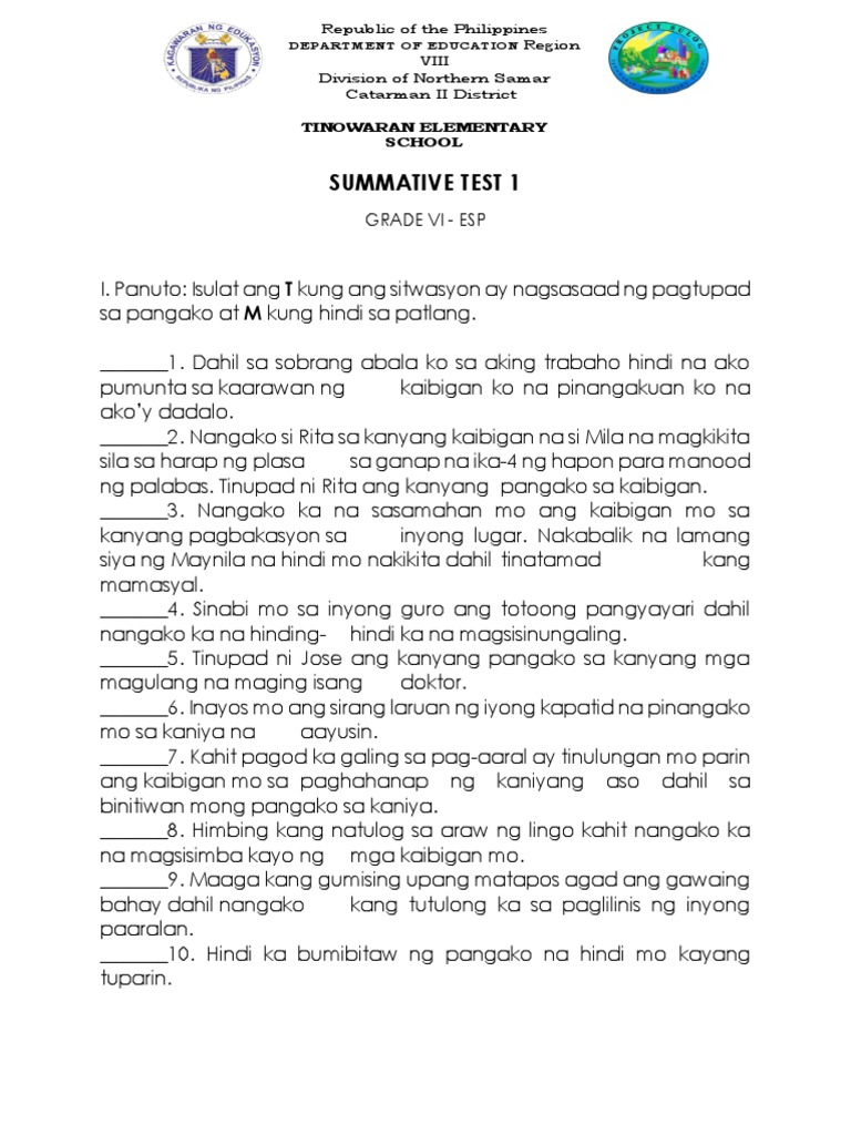 Summative Test .. | PDF