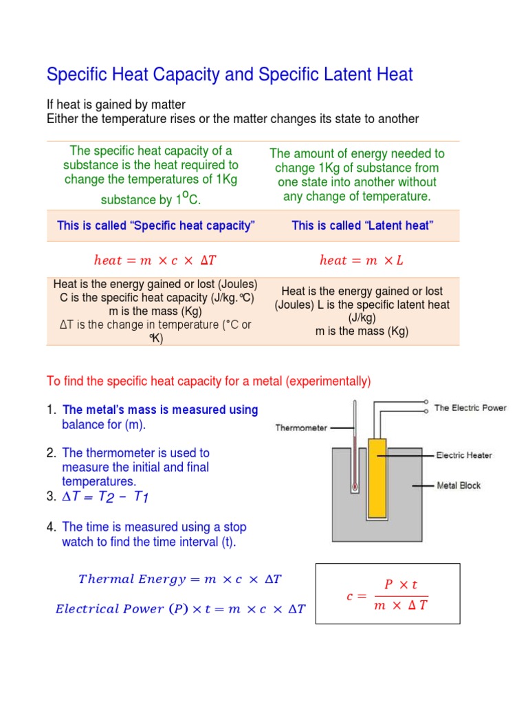04 Specific Heat Capacity and Specific Latent Heat | PDF | Evaporation ...