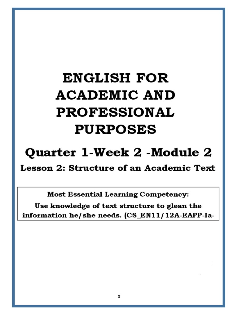 English For Academic and Professional Purposes: Quarter 1-Week 2 ...
