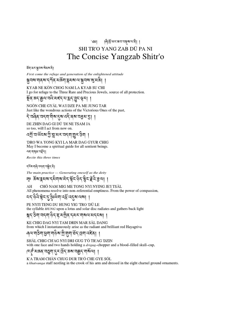 ND Concise Shitro Yangzab | PDF