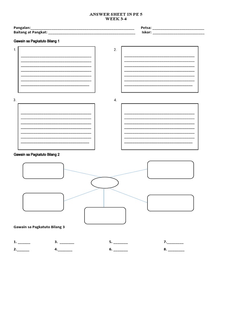 Answersheet Pe | PDF
