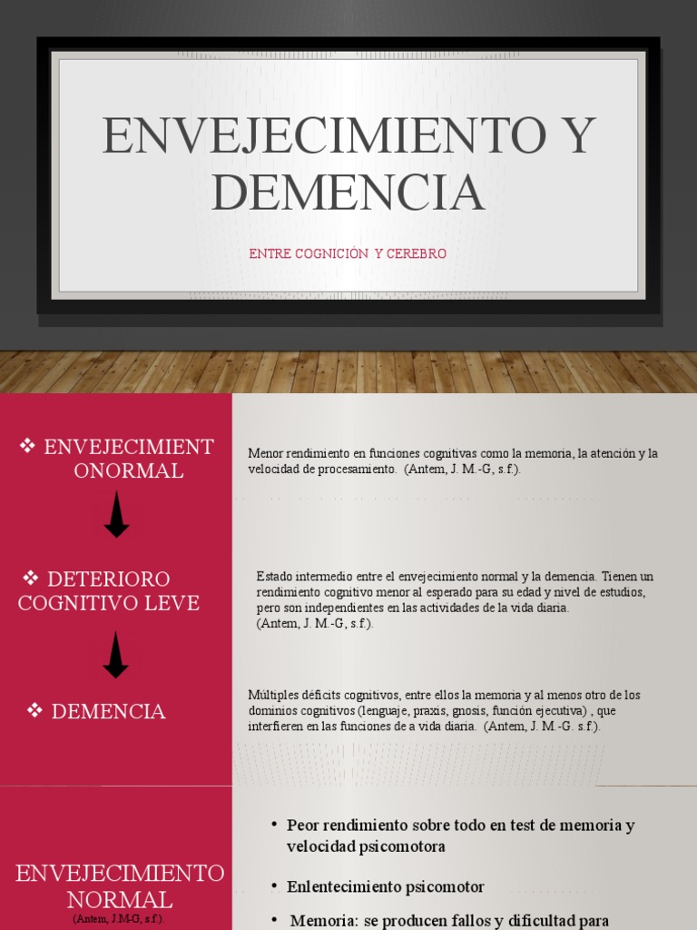 Envejecimiento Y Demencias Pdf Demencia Memoria
