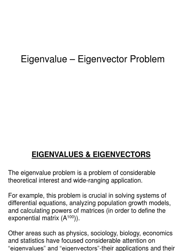 Mathematics-1 Eigen Values and Eigen Vectors | PDF | Eigenvalues And ...