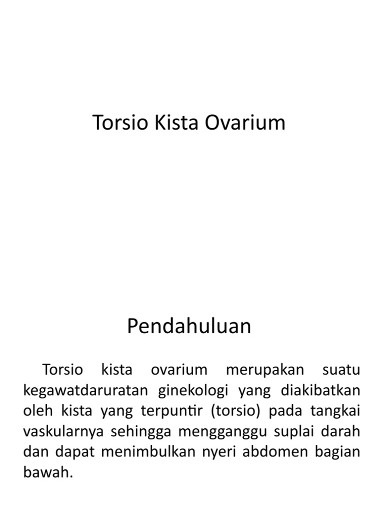 Torsio Kista Ovarium: Panduan Medis | PDF