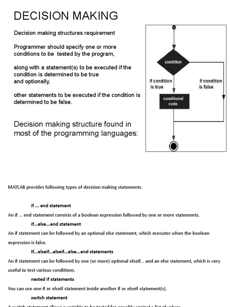 Decision Making | PDF | Boolean Data Type | Software Engineering