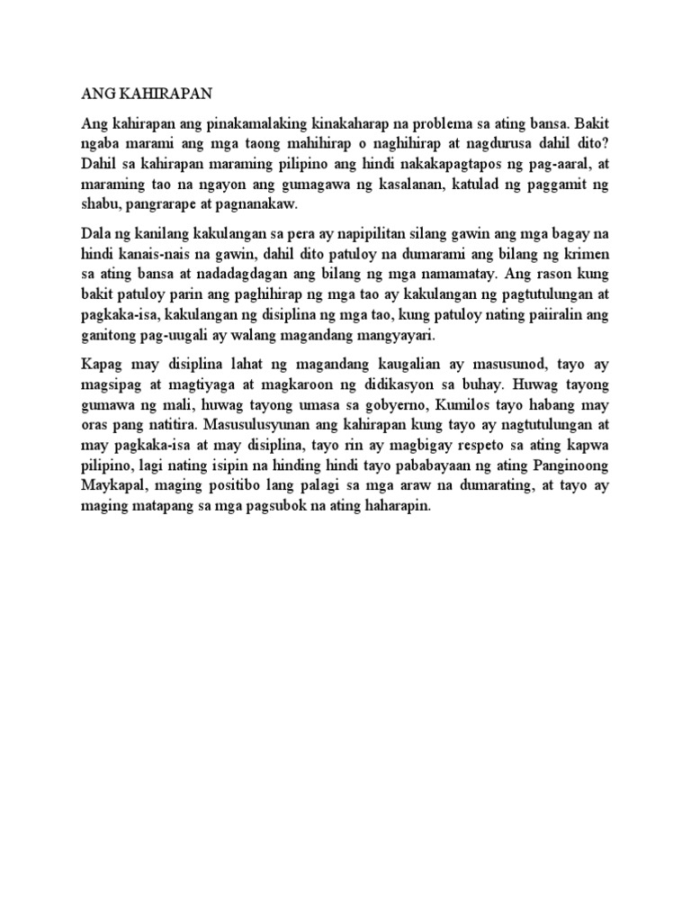 Ang Kahirapan | PDF