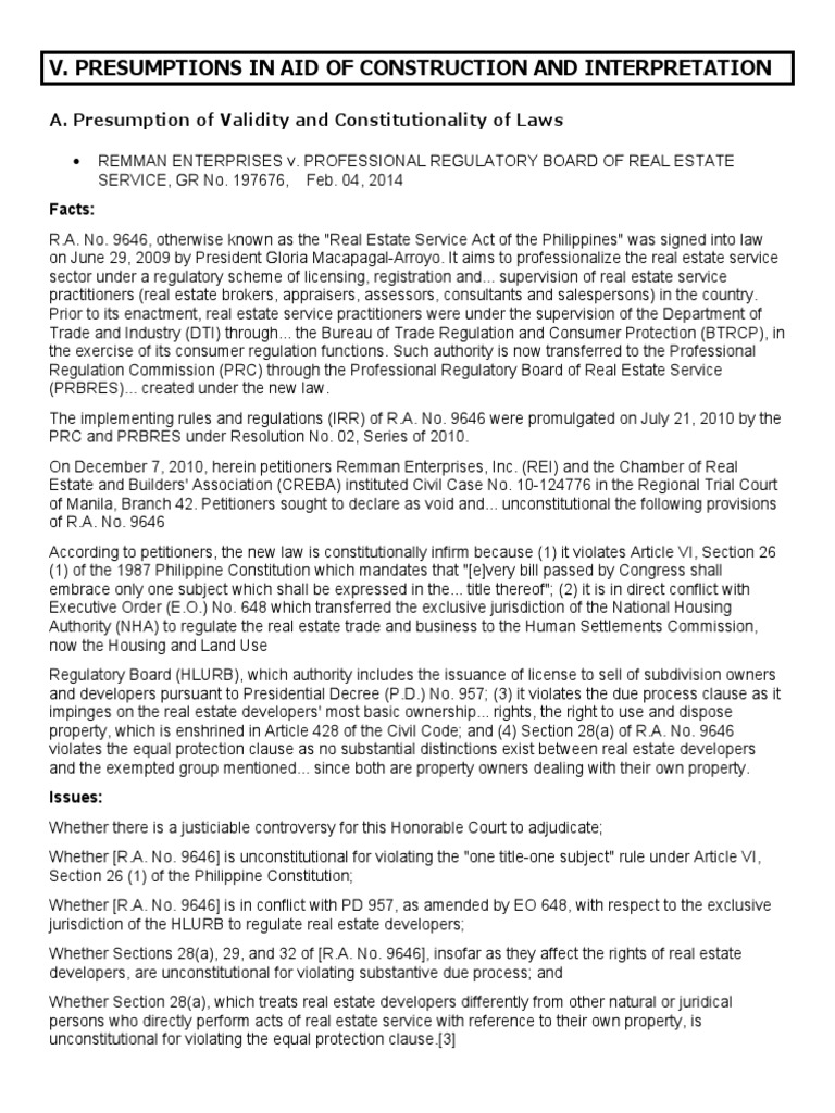 Presumption For Law, Great Reviewer | PDF | Injunction | Case Or ...